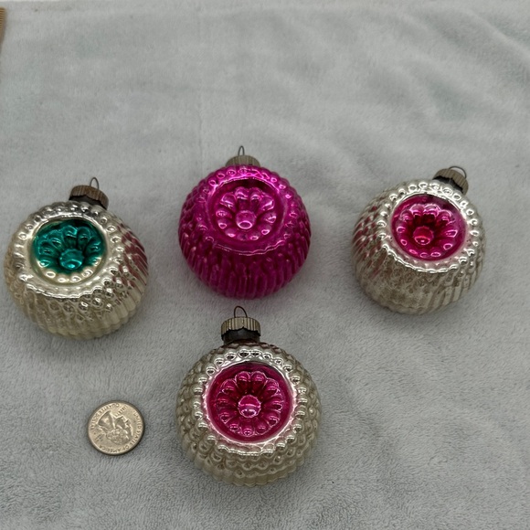 Vintage | Holiday | Vintage Shiny Brite Hot Pink Silver Wpink Indent C ...